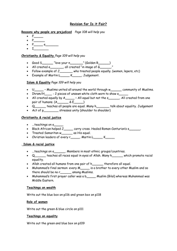 Is it fair revision tasks | Teaching Resources
