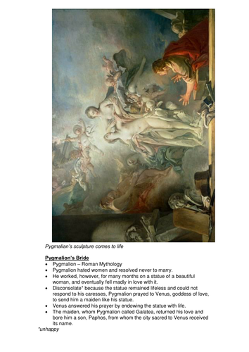 Mrs Rip Van Winkle, Pygmalion’s Bride, Penelope | Teaching Resources