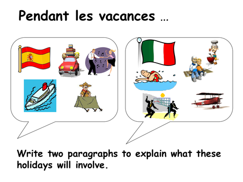 Pendant les vacances - writing challenge | Teaching Resources