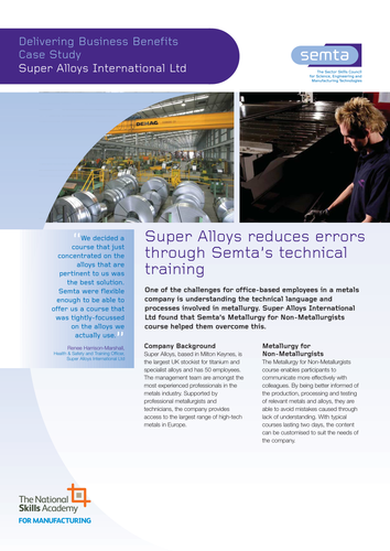 Super Alloys International Case Study | Teaching Resources