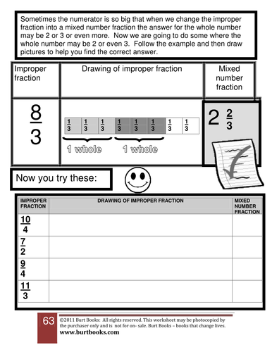 Draw an improper fraction | Teaching Resources
