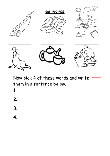 ea words worksheet | Teaching Resources