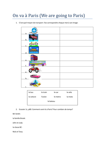 A trip to Paris | Teaching Resources