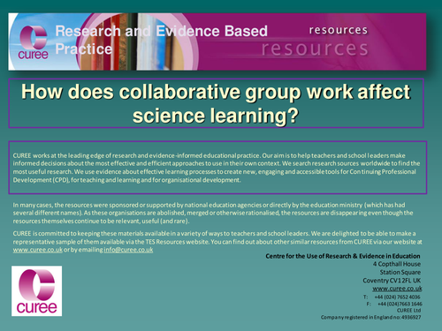 Research - group work in science | Teaching Resources