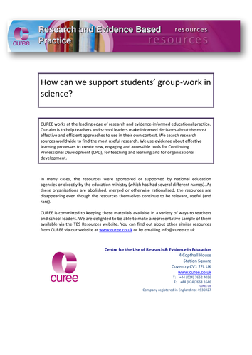 Research - group work in science | Teaching Resources