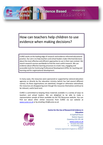 Research - helping children use evidence | Teaching Resources