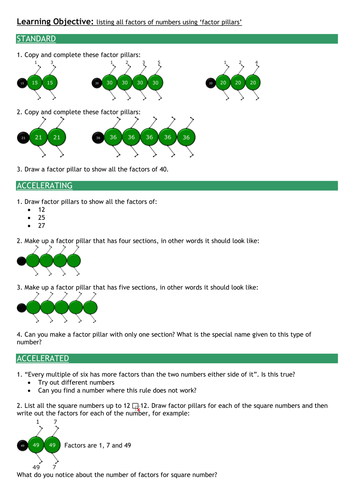 Factors | Teaching Resources