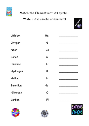 Element Symbols Worksheet 2 Element Symbol Designs & Graphics