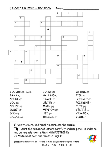 Le corps humain - puzzle | Teaching Resources