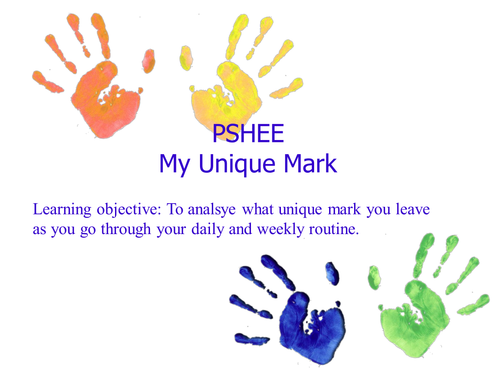 My unique mark PSHEE task | Teaching Resources