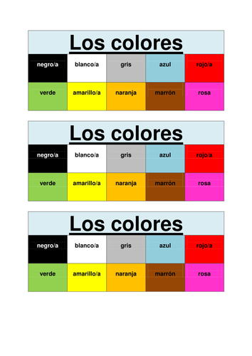 Los colores | Teaching Resources