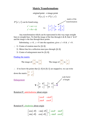A level, Further Maths: Matrices by phildb - Teaching Resources - Tes