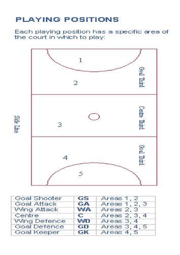 Netball court-where players can go | Teaching Resources