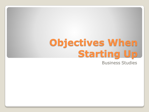 Financial and Non-financial Objectives | Teaching Resources