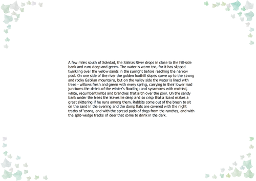 Opening of 'Of Mice and Men' for annotating | Teaching Resources