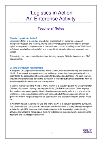 Logistics in Action 1 - Teachers Notes | Teaching Resources