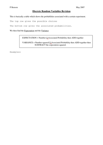 DRV Revision Material | Teaching Resources