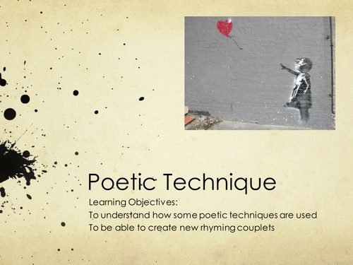 Poetic techniques lessons by feeling_funny - UK Teaching Resources - TES