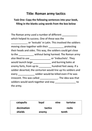 Roman Army Tactics | Teaching Resources