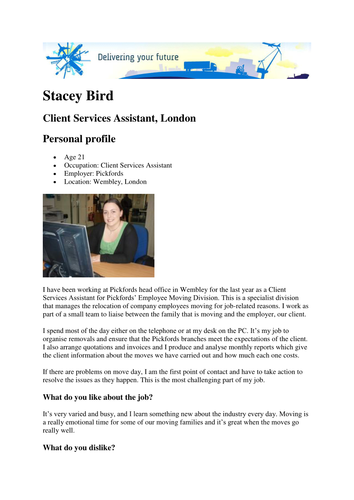 Client Services Assistant case study | Teaching Resources