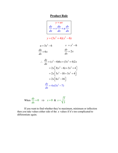 Product Rule Worked Example | Teaching Resources Product Rule Worked Example | Teaching Resources