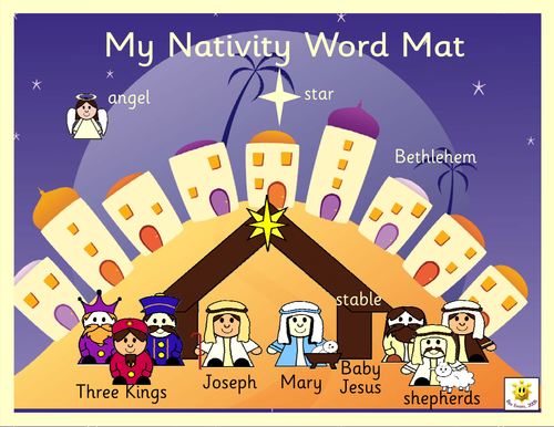 Nativity Word Cards And Mats Teaching Resources