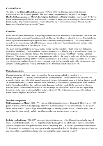 Classical Music | Teaching Resources