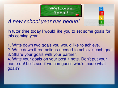New school year goals: a PHSEE task for September | Teaching Resources