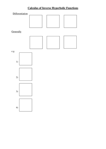 Inverse Hyperbolic Functions | Teaching Resources Inverse Hyperbolic Functions | Teaching Resources