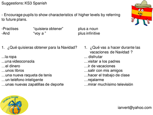 Christmas presents and plans - Spanish | Teaching Resources