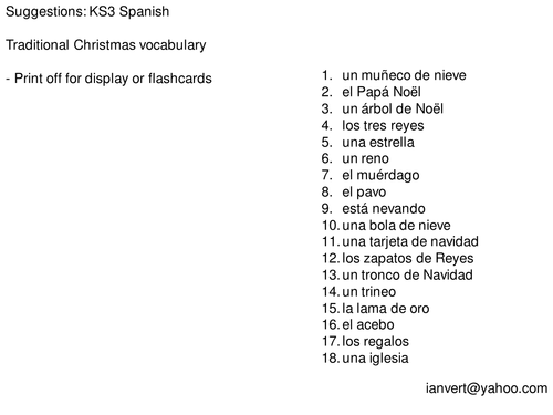 Christmas visuals - Spanish | Teaching Resources