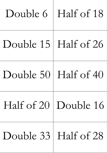 Loop Cards - Follow Me Cards Doubles & Halves | Teaching Resources