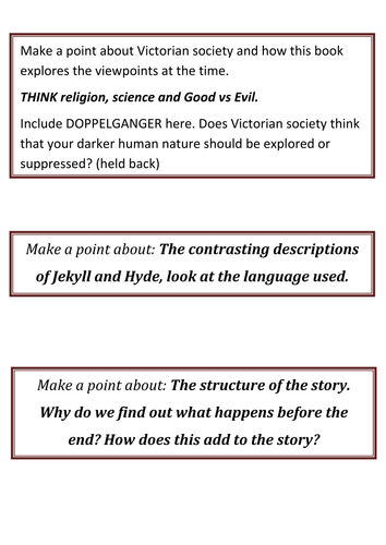 Jekyll and Hyde PEE paragraph game | Teaching Resources