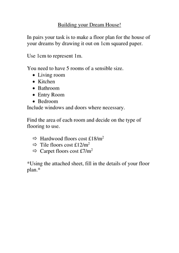 Area of Compound Shapes - Floorplan. Worksheet. | Teaching Resources