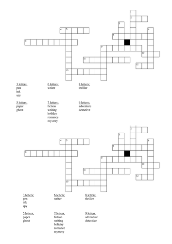 Creative writing criss-cross puzzle | Teaching Resources