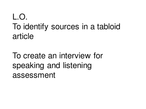 Interviews: Newspaper unit | Teaching Resources