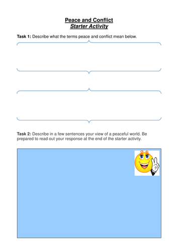 Peace and Conflict - students offer personal view | Teaching Resources