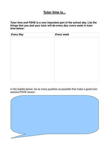 Students consider the value of tutor time | Teaching Resources