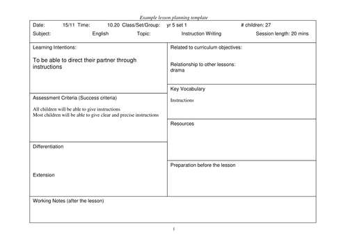 Instruction Writing | Teaching Resources