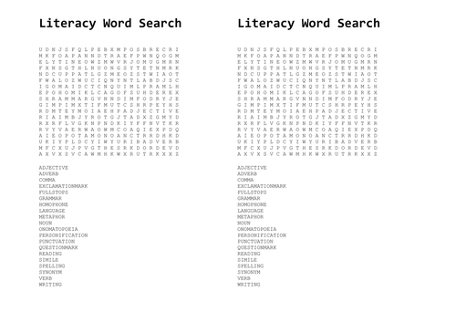 Literacy Wordsearch | Teaching Resources