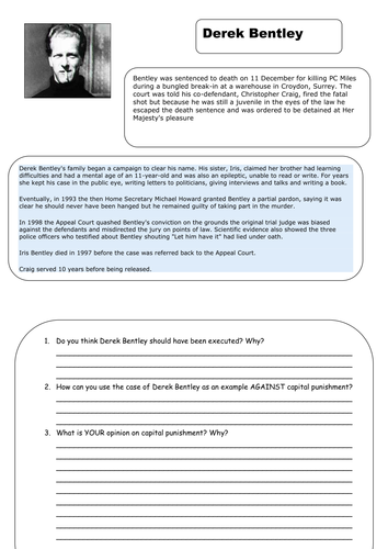 Derek Bentley | Teaching Resources