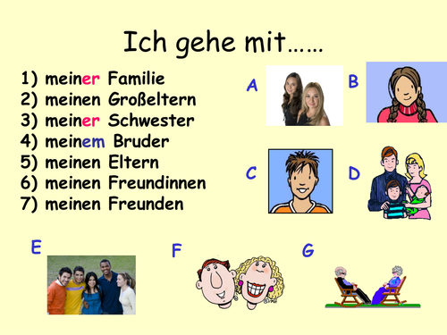 Ich gehe mit.. matchup activity | Teaching Resources