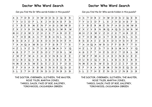 Dr Who wordsearch and storyboard + displays | Teaching Resources