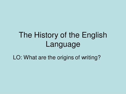 History of Language Introduction lesson | Teaching Resources