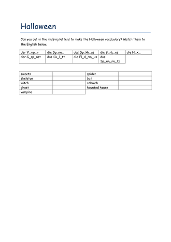 Halloween missing letters | Teaching Resources