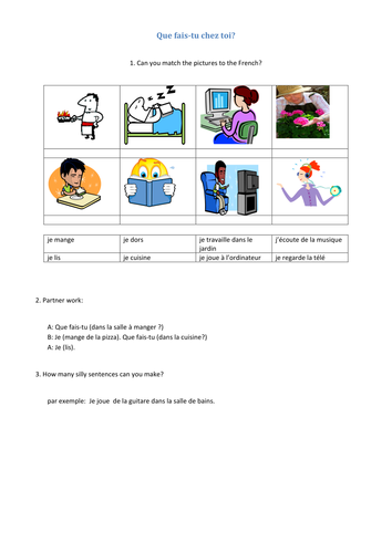 Que fais-tu chez toi? | Teaching Resources