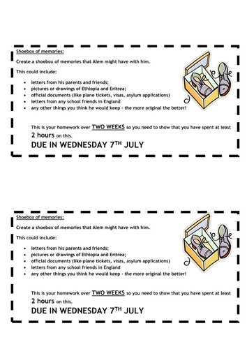 Refugee Boy - homework task | Teaching Resources Refugee Boy - homework task | Teaching Resources