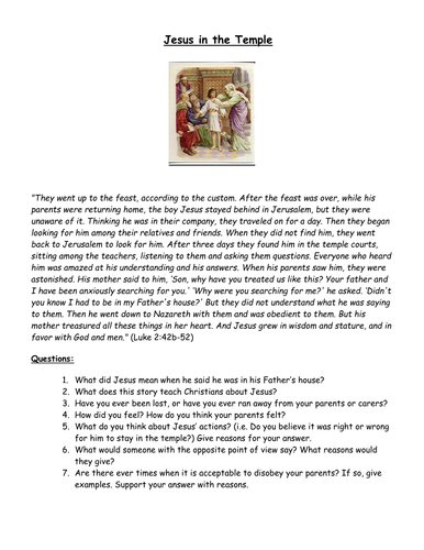 Jesus in the Temple | Teaching Resources