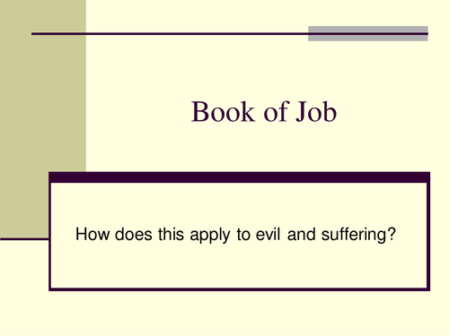 Why do the righteous suffer? Book of Job | Teaching Resources