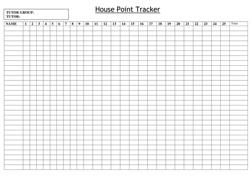 House point tracker - display | Teaching Resources